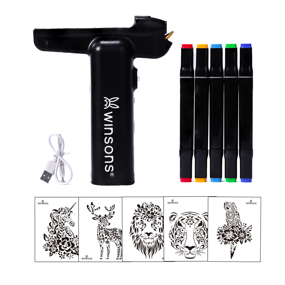 WINSONS Cordless Airbrush Marker Kit | One-Step Spray Painting with ...