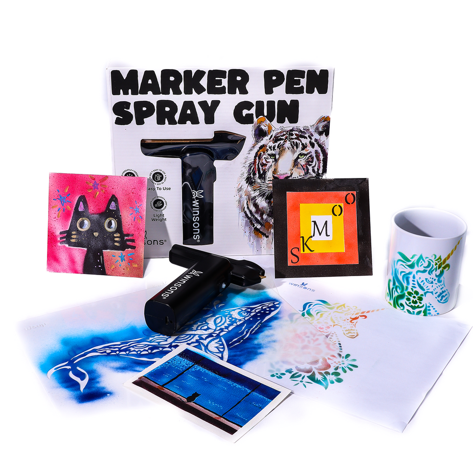 WINSONS Cordless Airbrush Marker Kit | One-Step Spray Painting with ...