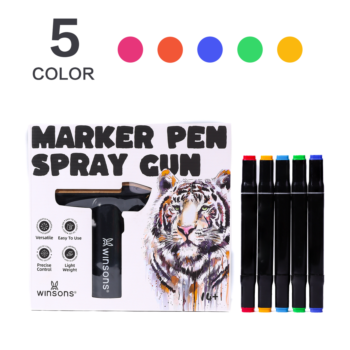 WINSONS Cordless Airbrush Marker Kit | One-Step Spray Painting with ...