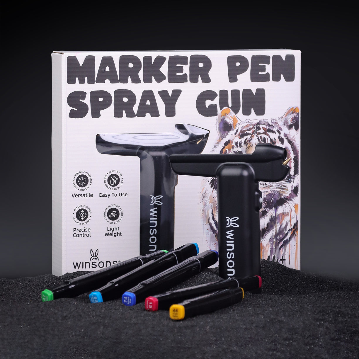 WINSONS Cordless Airbrush Marker Kit | One-Step Spray Painting with ...
