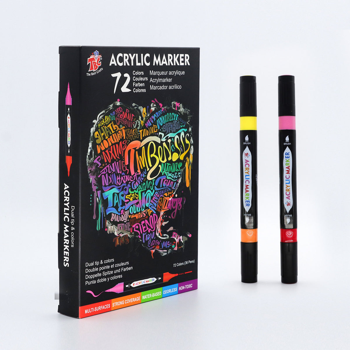 72 Colors Dual Tip Acrylic Paint Markers – Winsons