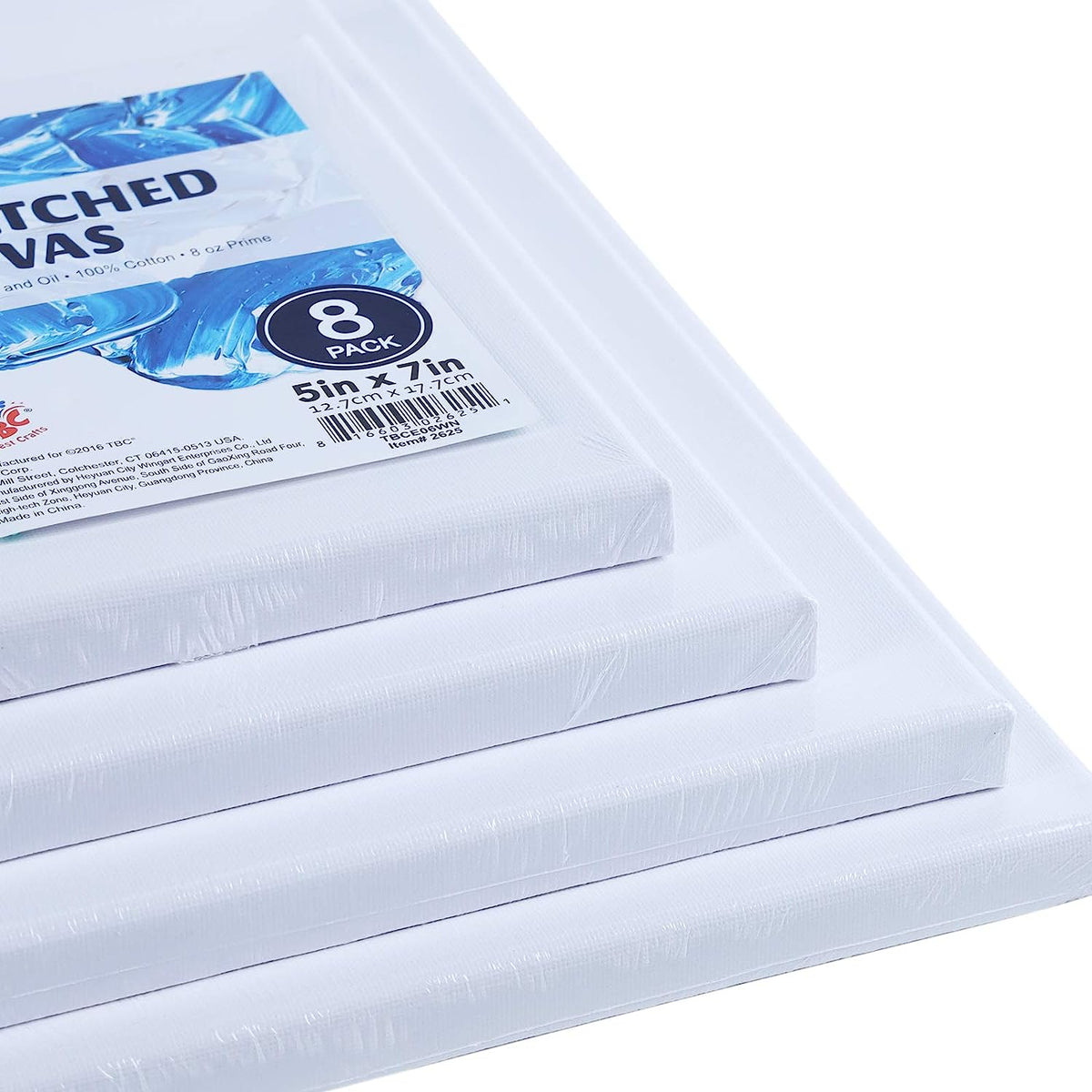 100% Cotton Stretched White Canvas Panel, 8" x 10" – Winsons